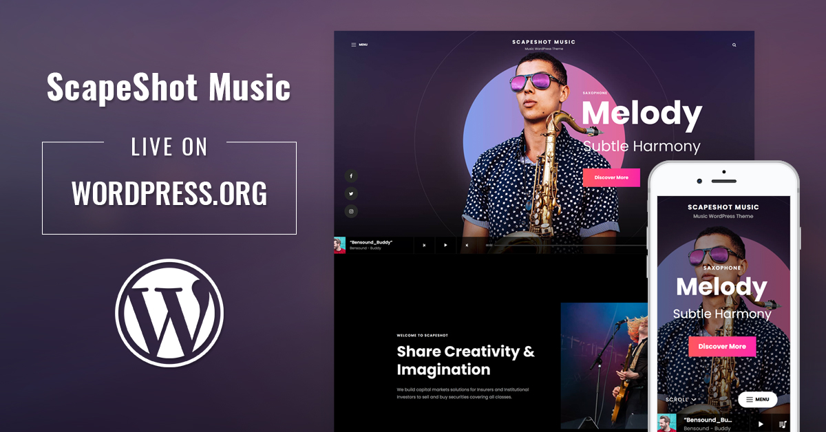 ScapeShot Music Now Live on WordPress.org - Catch Themes