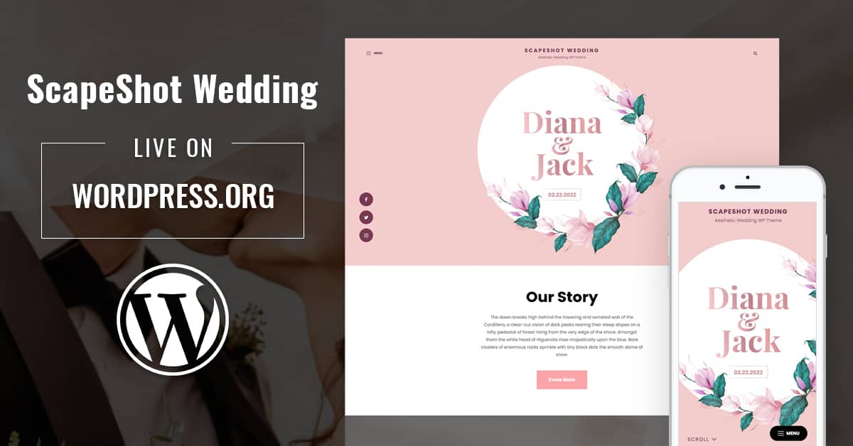 ScapeShot Wedding is now Live on WordPress.org - Catch Themes