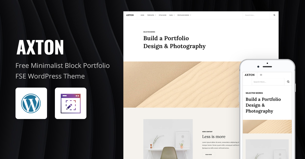 Axton - Minimalist Portfolio Block WordPress Theme for Full Site Editing