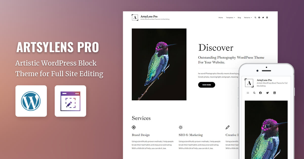 ArtsyLens Pro - Artistic WordPress Block Theme For Full Site Editing - Catch Themes