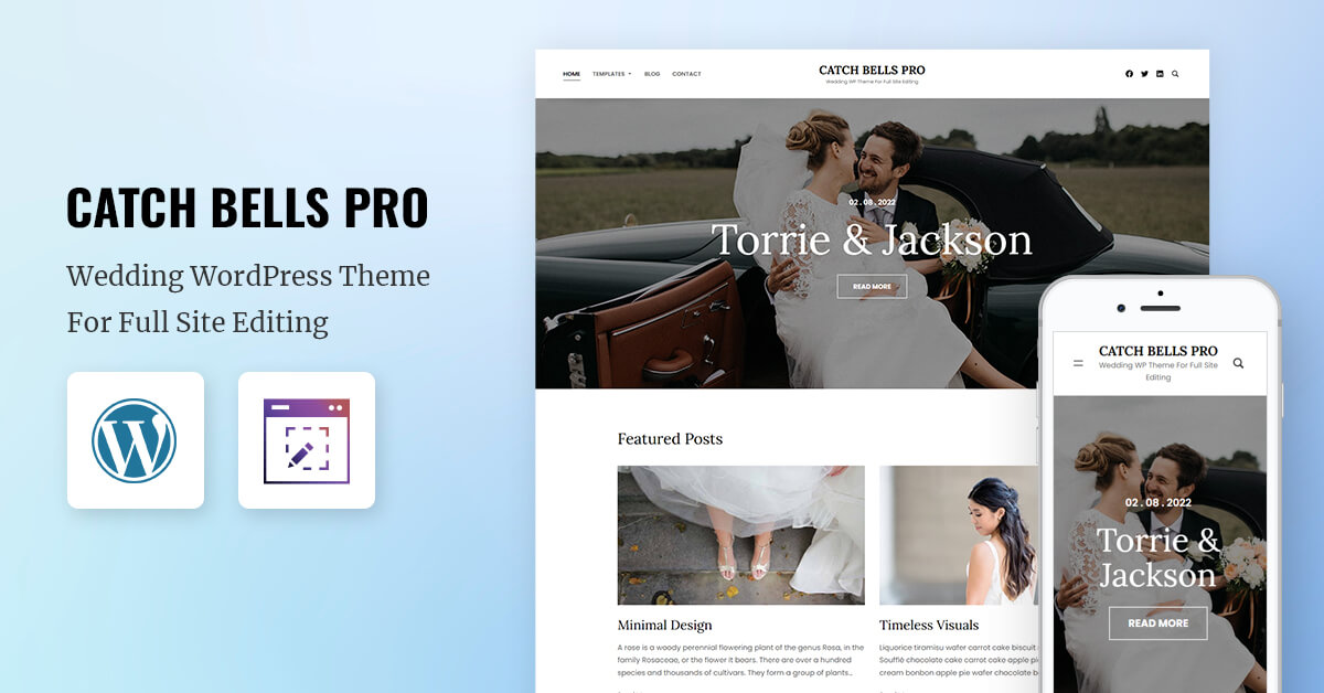 Catch Bells Pro - Wedding WordPress Block Theme For Full Site Editing - Catch Themes