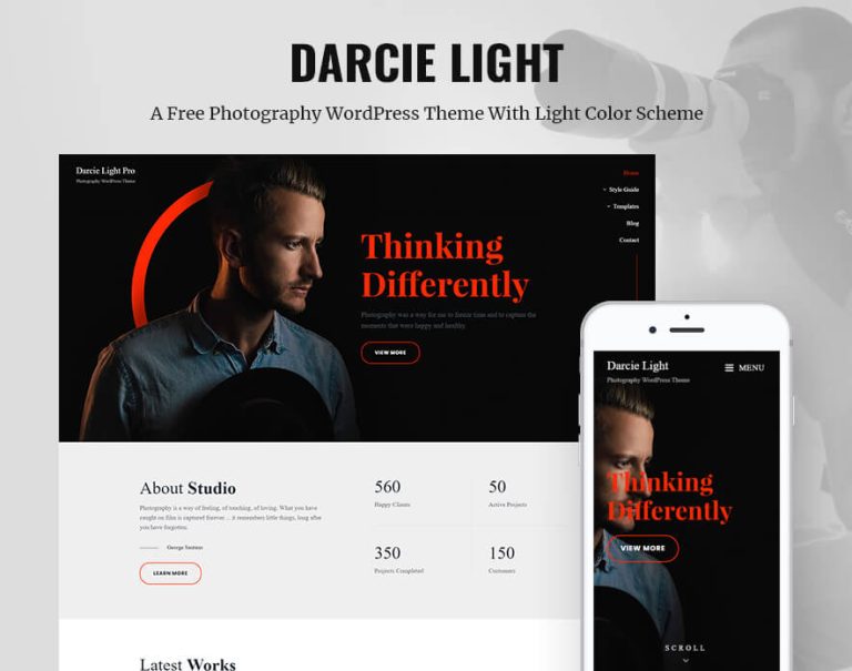 Darcie Light – A Free Photography WordPress Theme with Light Color Scheme - Catch Themes