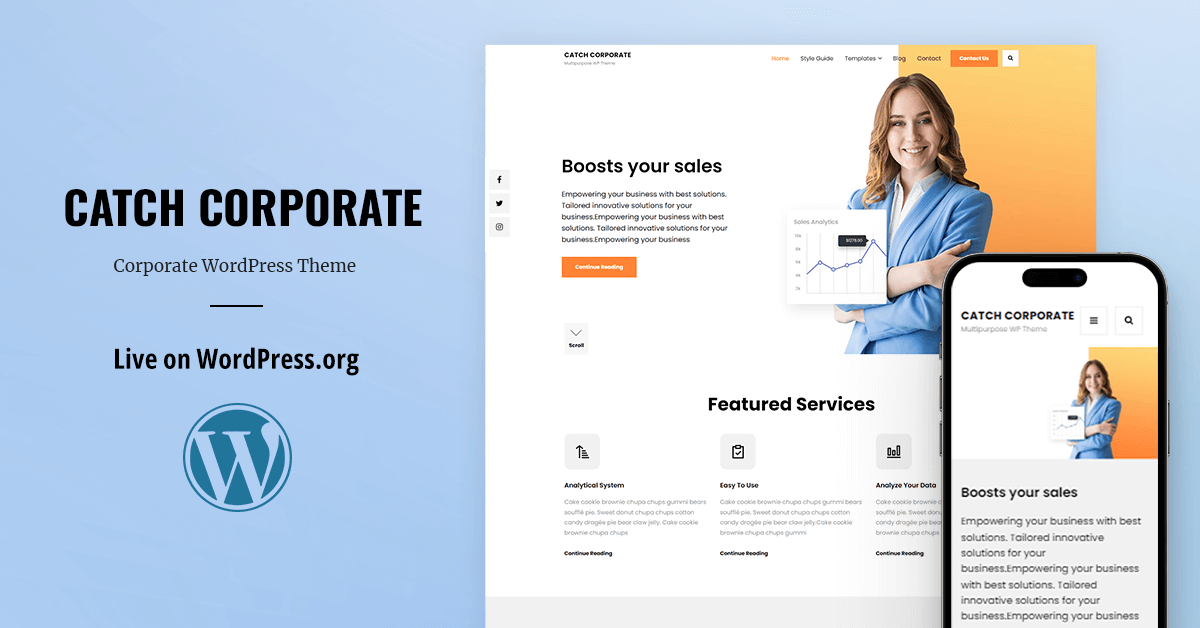 Our Catch Corporate Theme is now Live on WordPress.org - Catch Themes