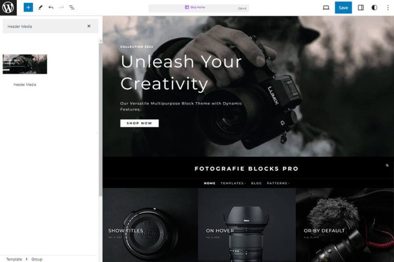 WordPress Block Theme for Photographers - Fotografie Blocks Pro
