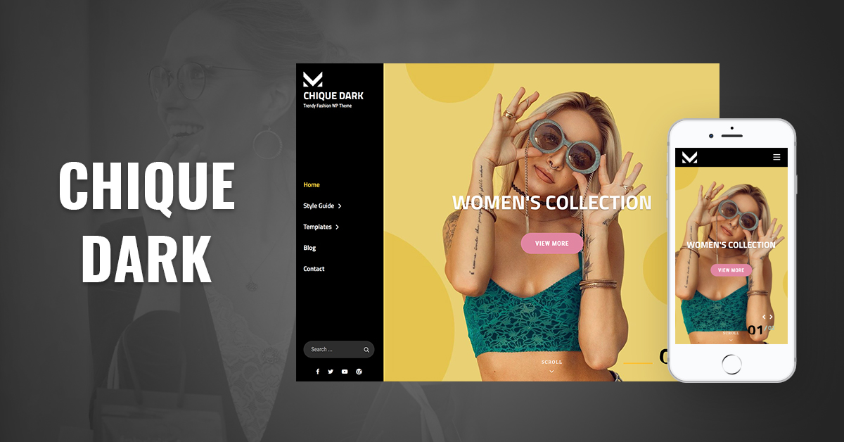 Chique Dark – A Free Dark Multipurpose Fashion WordPress Theme