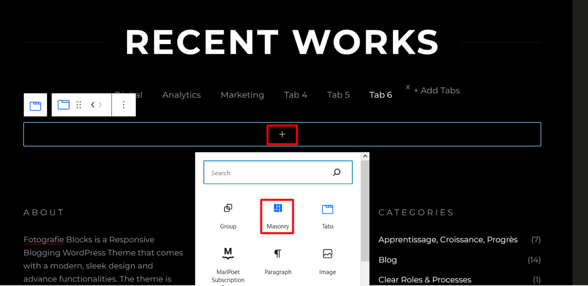 Fotografie Blocks Pro - Catch Themes